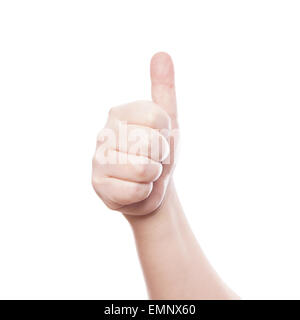 Thumb up hand like gesture. Female hand Stock Photo - Alamy