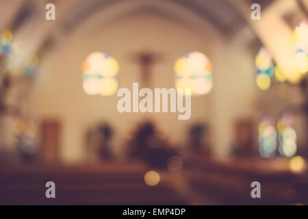Church interior blur abstract background Stock Photo - Alamy