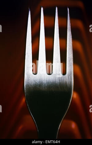 fork macro close up diner background Stock Photo - Alamy