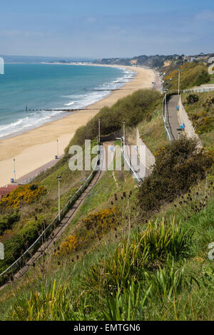 Bournemouth Beach Waves and cliffs Stock Photo - Alamy