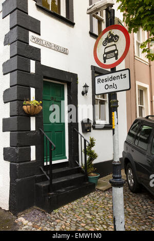 UK, Cumbria, Workington, Portland Square, cars parked round Dr Anthony ...