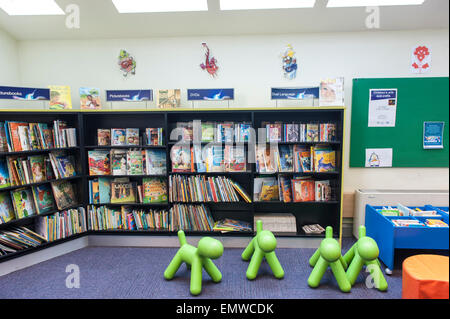 Shelves of library books at the Harlesden library in the london borough ...