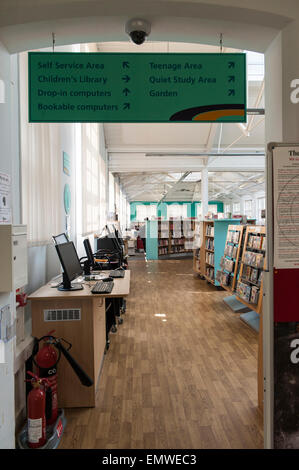 inside Kilburn library in the London borough of Brent in Greater London ...