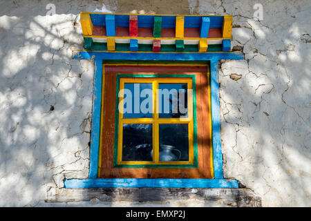 Close up of the colorful window of a Nepali traditional house Stock ...