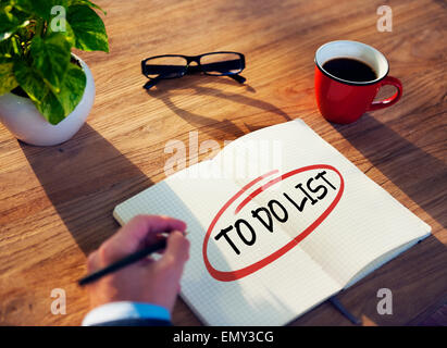 Handwriting text writing Task List. Concept meaning Planification ...