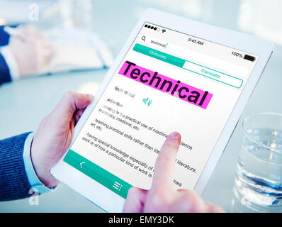 Hands Holding Digital Tablet Dictionary Stock Photo - Alamy