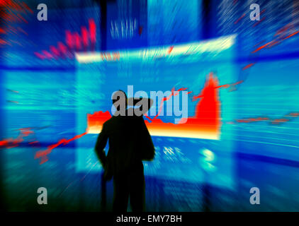 Stock market and exchange, chart moving up and down, index data, market ...