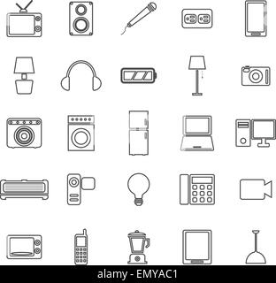 Electrical Machine icons on white background, stock vector Stock Vector ...