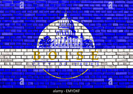 Flag of Boise painted on brick wall Stock Photo - Alamy