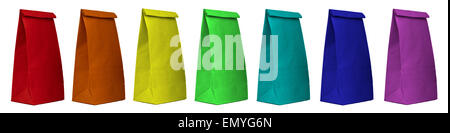 recycled paper rainbow on white background Stock Photo - Alamy