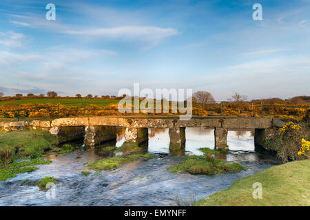 Delphi Clapper Bridge near St Breward on Bodmin Moor Cornwall England ...