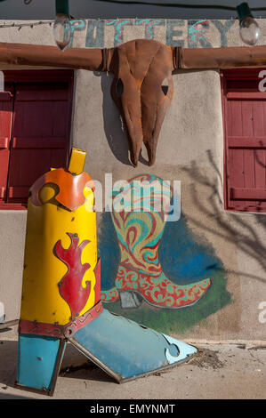 Boot Mural at Western Street in Lampasas, Texas, USA Stock Photo - Alamy