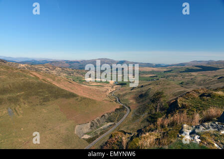 Mach Loop cad-east mid wales Machynlleth mountains landscape low Stock ...