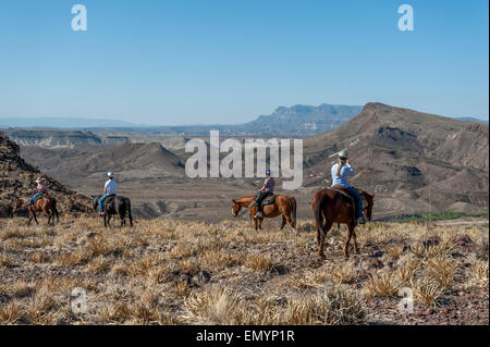 Horseback riding in Big Bend Ranch State Park. Texas. USA Stock Photo ...