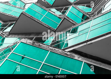 Sharp triangle window edges create acute angles in modern building ...