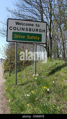 Welcome to Colinsburgh sign Fife Scotland April 2015 Stock Photo - Alamy
