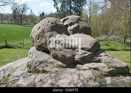 The Chiding Stone in Chiddingstone, Kent, UK where it is rumoured that ...