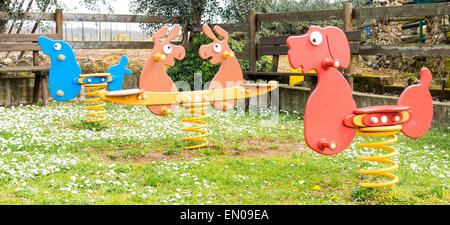 spring games in outdoor playground Stock Photo - Alamy