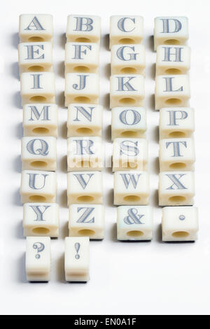 Collection of block letter stamps Stock Photo - Alamy