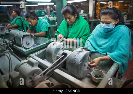 Women working in a jade factory, Jades SA, Antigua, Guatemala, Central ...