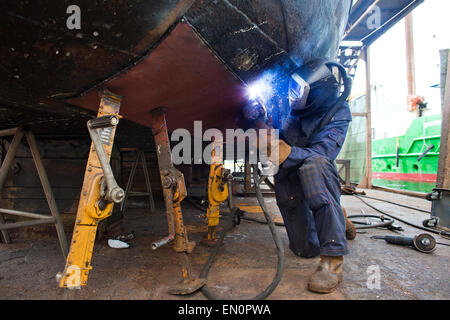 welding on a ship in Holland Stock Photo - Alamy
