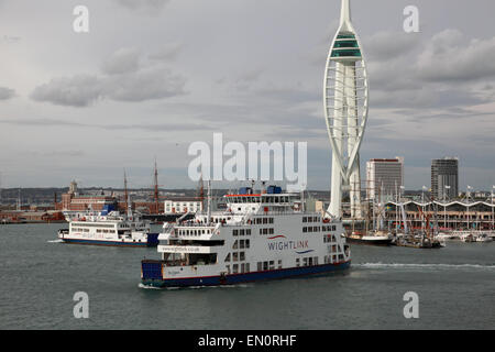 Wightlink flagship ferry MV St Clare leaving Portsmouth harbour for ...