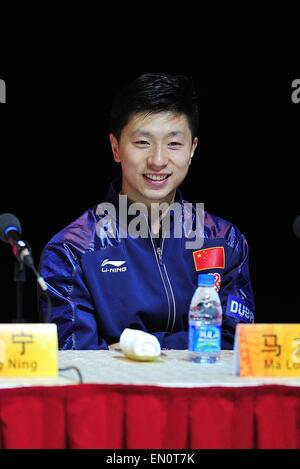 Chinese table tennis player Ma Long attends an event at Fudan ...