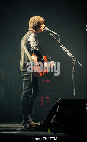 English musician Jake Bugg plays at Alexandra Palace in London ...