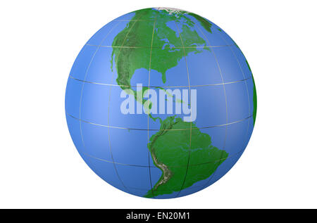 Earth globe, side of America isolated on white background Stock Photo ...