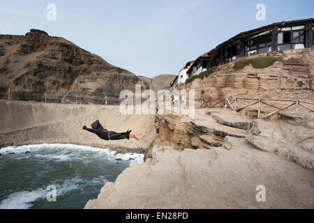 The Diving Monk at the El Salto del Fraile Restaurant in Lima Peru ...