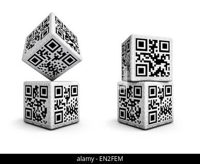 cube with qr code Stock Photo - Alamy