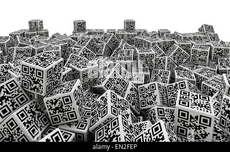 cube with qr code Stock Photo - Alamy