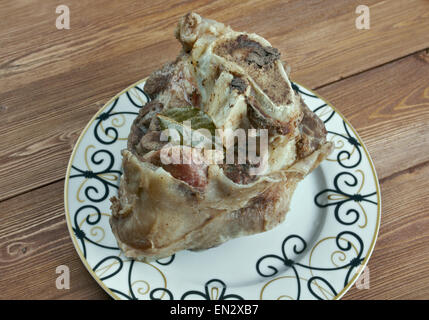 beef boiled leg - close up Stock Photo - Alamy