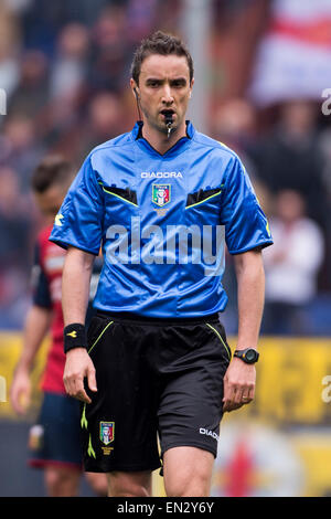 Genova, Italy. 26th Apr, 2015. Sebastiano Peruzzo (Referee) Football ...