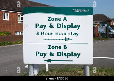 Wiltshire Council pay and display parking ticket on vehicle dashboard ...