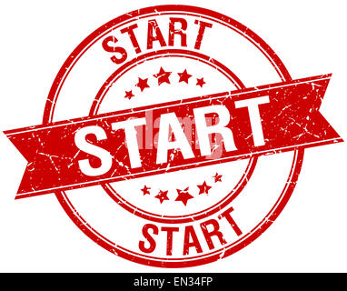 start grunge retro blue isolated ribbon stamp Stock Photo - Alamy