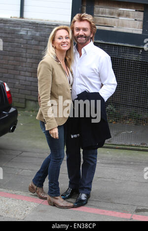 Noel Edmonds and his wife, Elizabeth Davies outside the ITV studios ...