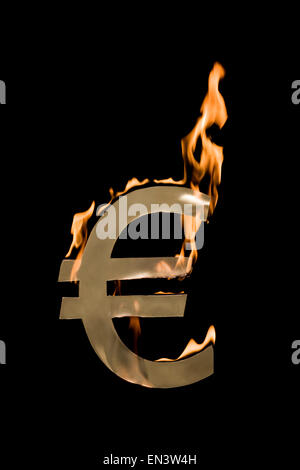 Euro currency fire symbol Stock Photo - Alamy