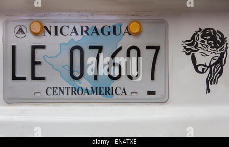 Car License plate Nicaragua Stock Photo - Alamy