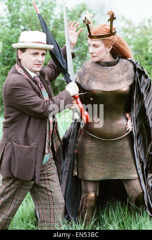 Jean Marsh as Morgaine whilst on location filming for the Dr Who story ...