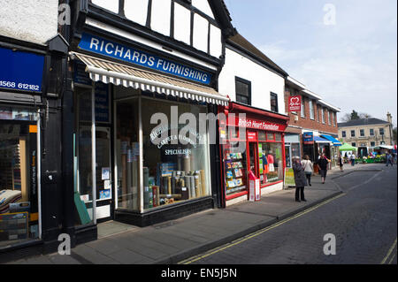 Local shops in town of Leominster Herefordshire England UK Stock Photo ...