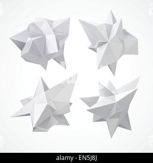 Low polygon geometry shape poster design. Vector illustration Stock ...