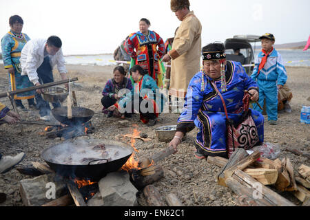 Huma, China's Heilongjiang Province. 28th Apr, 2015. People of the ...
