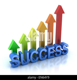 Graph with success of arrow sign Stock Photo - Alamy