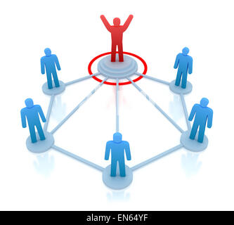 Business Network. Group leader. Concept 3D illustration Stock Photo - Alamy