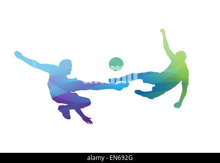 soccer football players tackling for the ball vector illustration ...