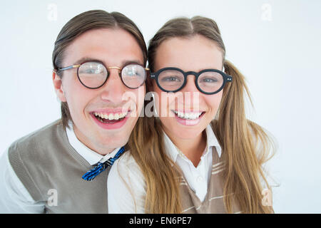 Smiling geeky hipster smiling at camera Stock Photo - Alamy