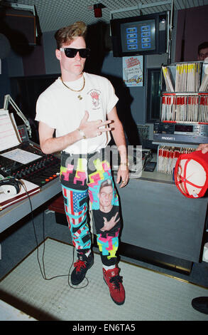 American rapper Vanilla Ice at the Capital Radio studio in London. 10th ...