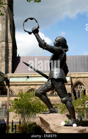 Sculptures outside Leicester Cathedral, Leicestershire, England ...