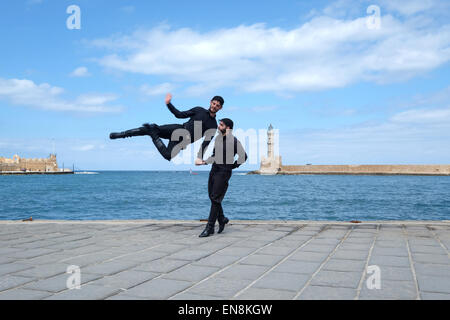 Pentozali, the Traditional Dance of Crete, Chania,Greece Stock Photo ...